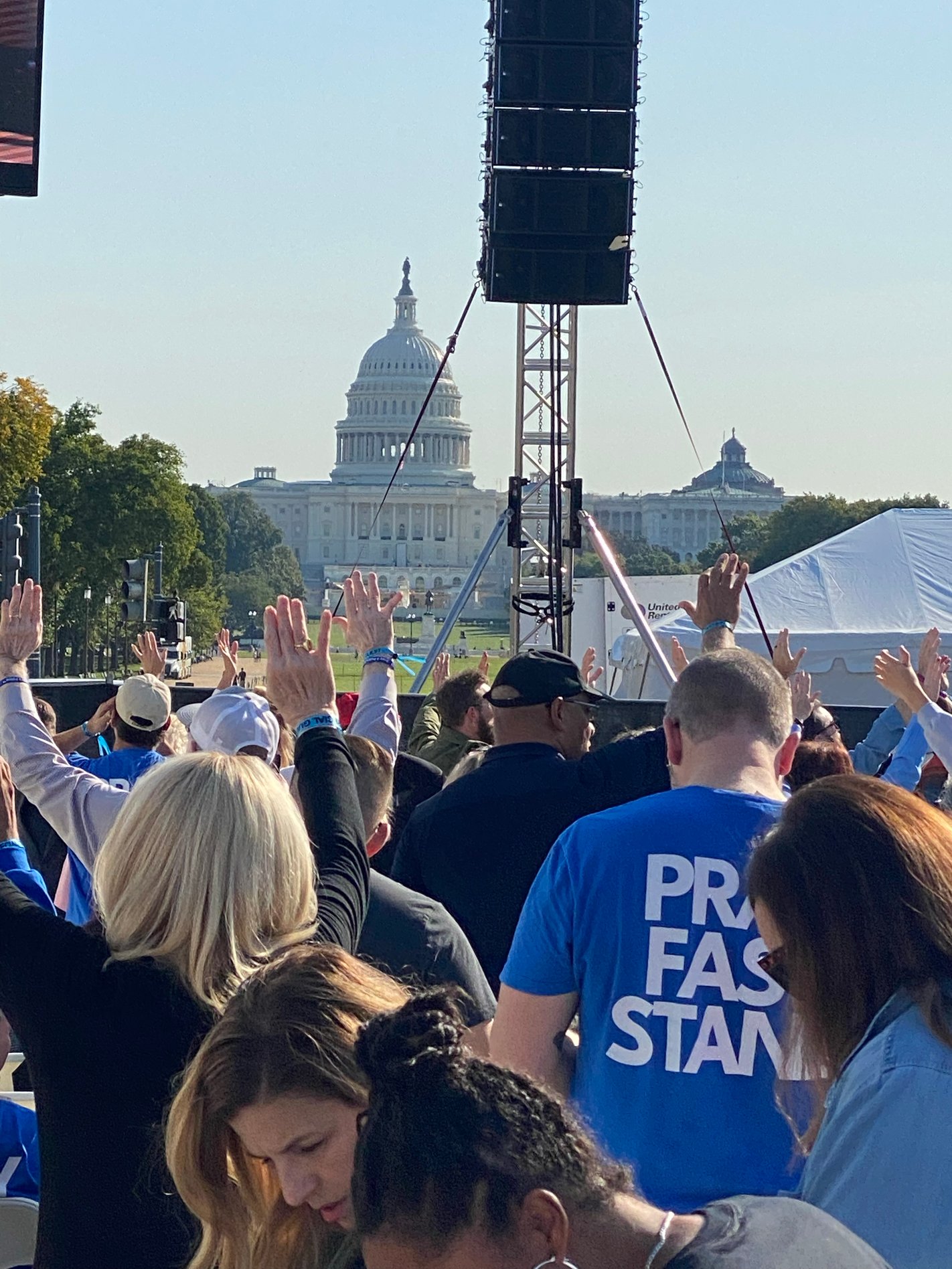Praying at the Million Women Gathering - National Day of Prayer Task Force