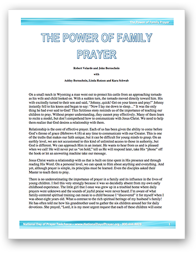 Personal and Corporate Prayer Resources - National Day of Prayer Task Force